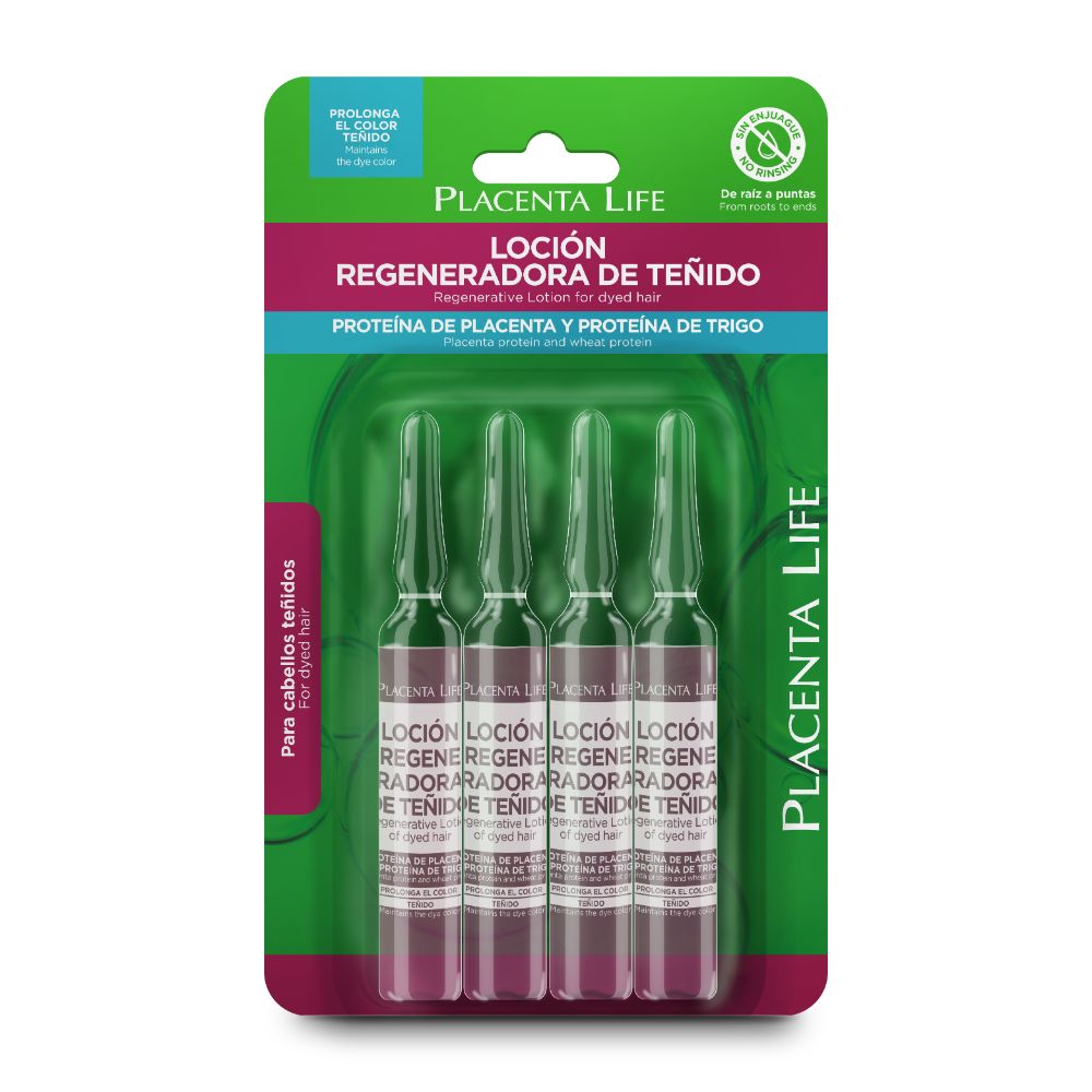 Placenta Life Ampoules Lotion Regenerative Colored Hair 4ct – Locatel ...