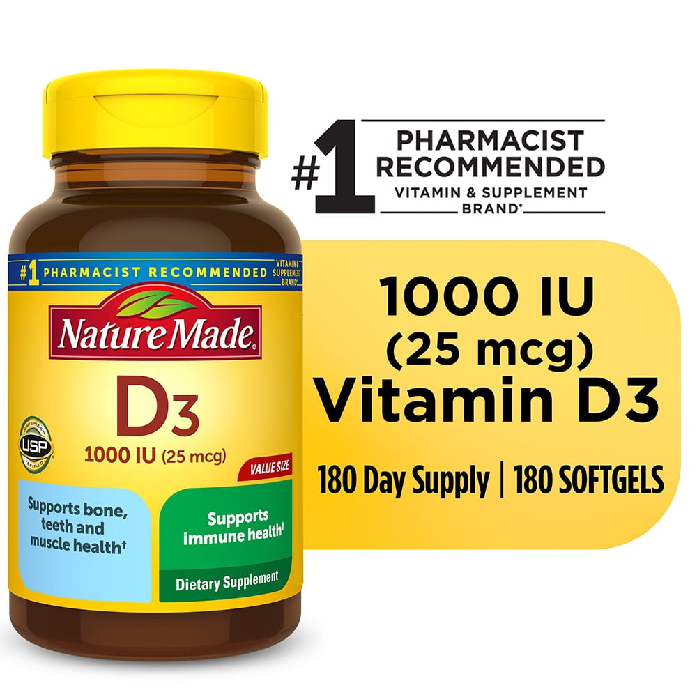 Nature Made D3 1000Iu 25mcg Softgels 180ct – Locatel Health & Wellness ...