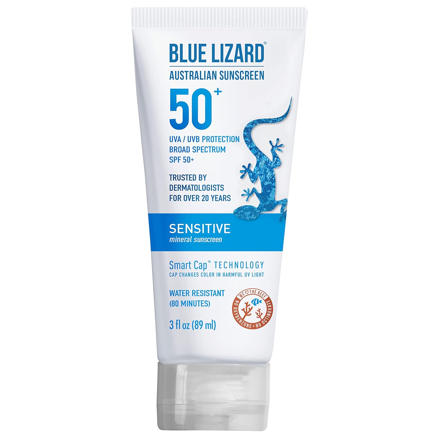 Blue Lizard SENSITIVE Mineral Sunscreen with Zinc Oxide SPF 50+ 3oz ...