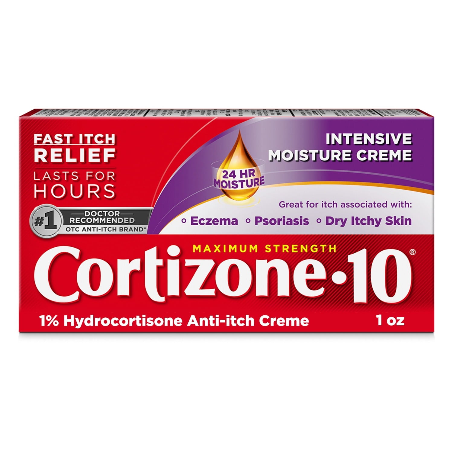 Cortizone 10 Intensive Moisture Anti Itch Creme 1% Hydrocortisone 1 oz ...