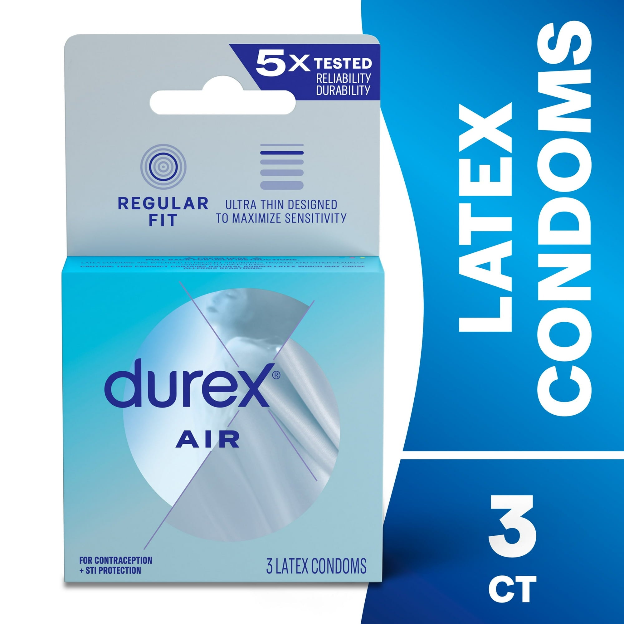 Durex Air Thinnest Latex Condom 3ct – Locatel Health & Wellness Online ...