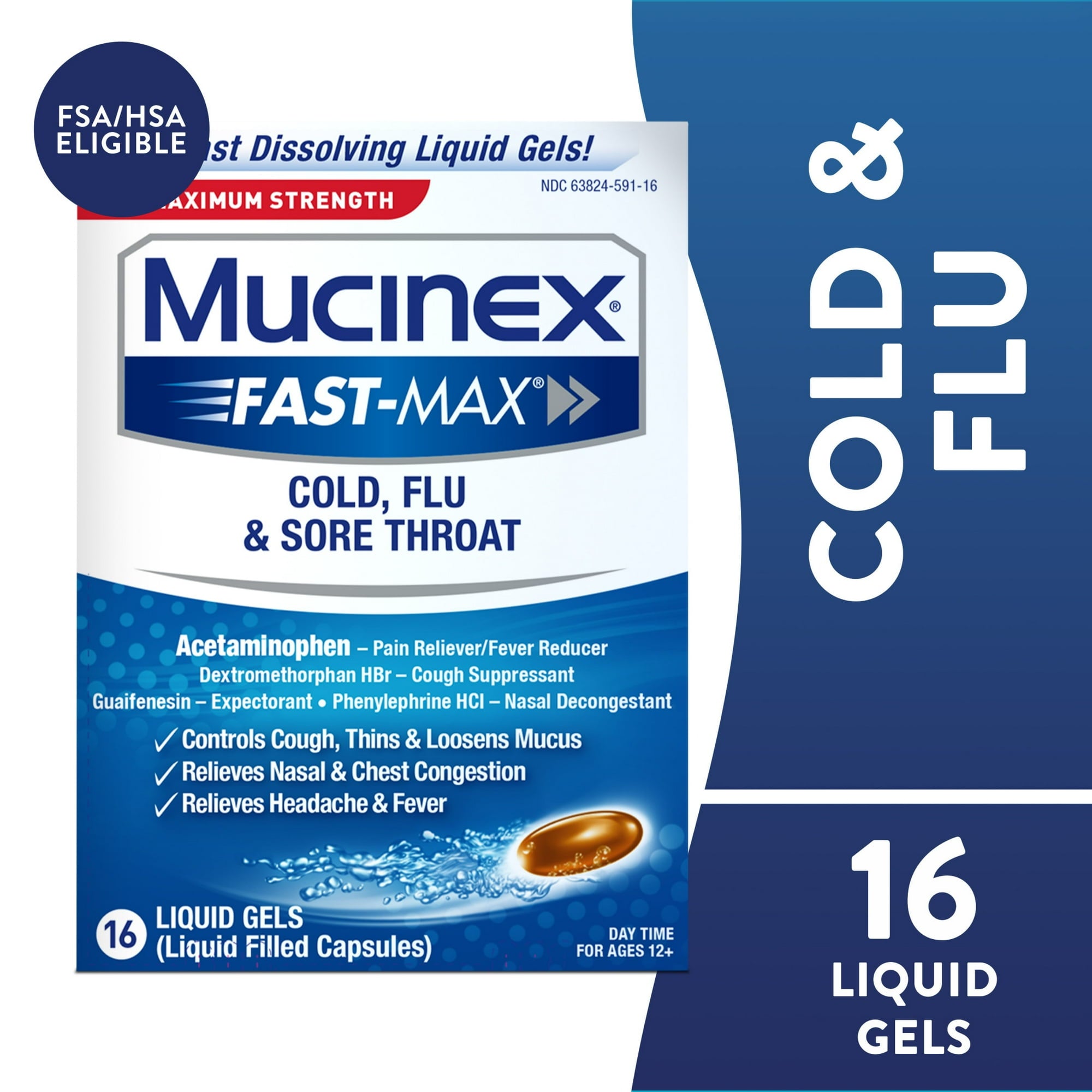 Mucinex Fast-Max Cold Flu & Sore Throat Caplets 16ct – Locatel Health ...