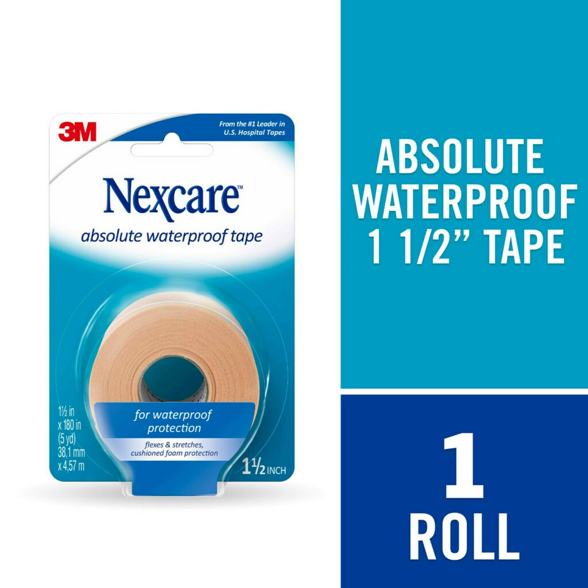 Nexcare Absolute Waterproof First Aid Tape 1.5" x 5yd – Locatel Health ...