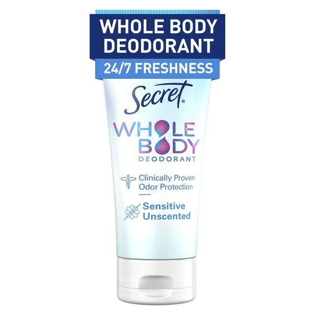 Secret Women's Whole Body Aluminum Free Deodorant Clear Cream Unscente ...