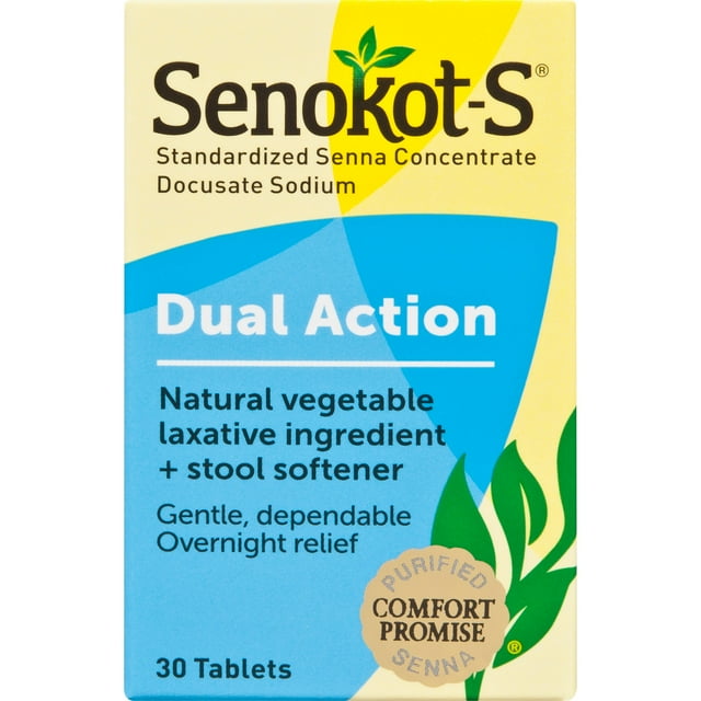 Senokot-S Vegetable Laxative With Stool Softener Tablets 8.6mg 30ct ...