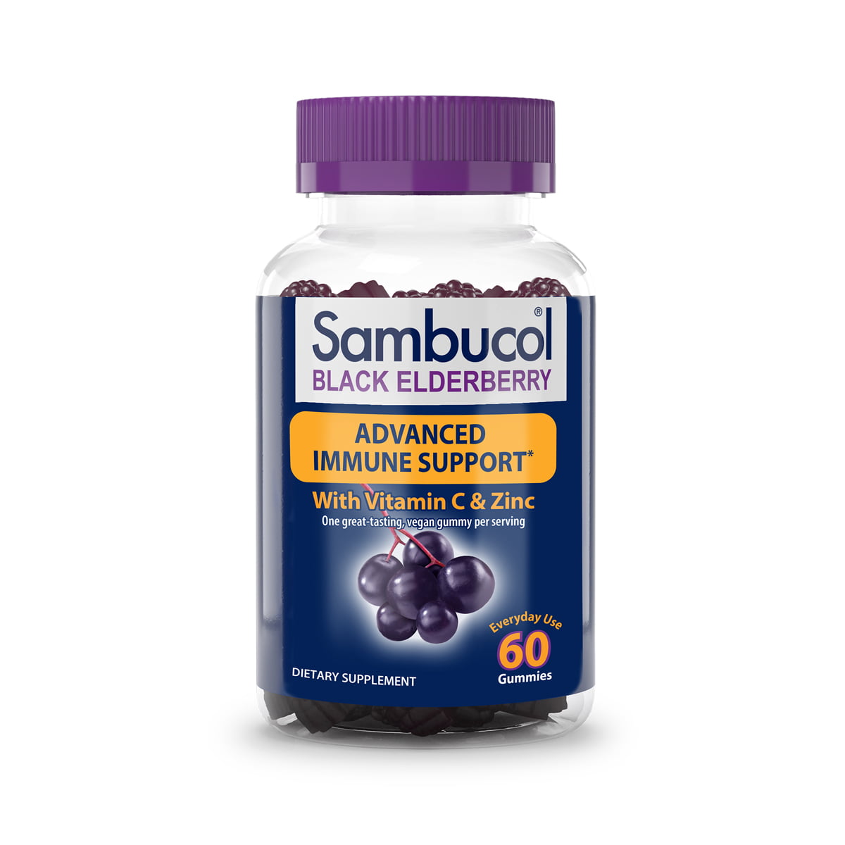 Sambucol Black Elderberry Advanced Immune Vitamin Gummies 60ct ...