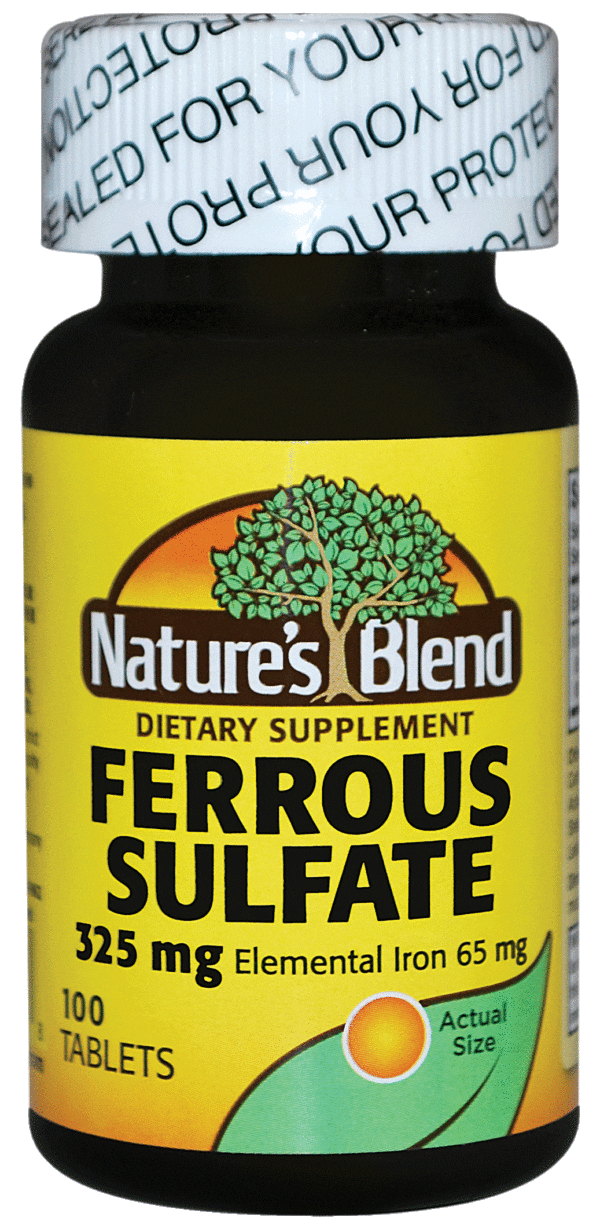 Nature's Blend Ferrous Sulfate 325 mg Tablets – Locatel Health ...