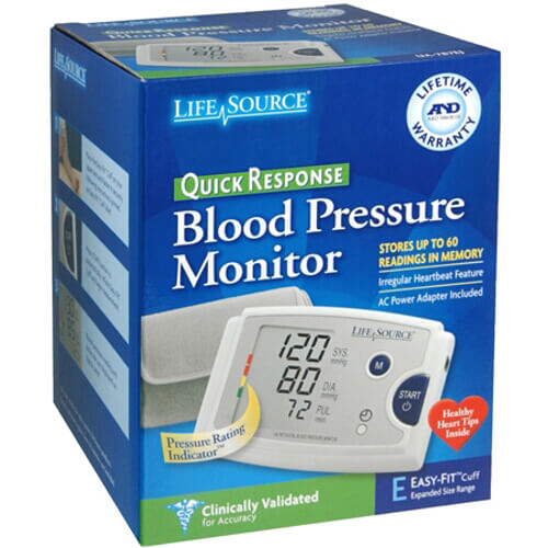 LifeSource UA-787EJ Quick Response Arm BP Monitor with Easy-Fit Cuff ...