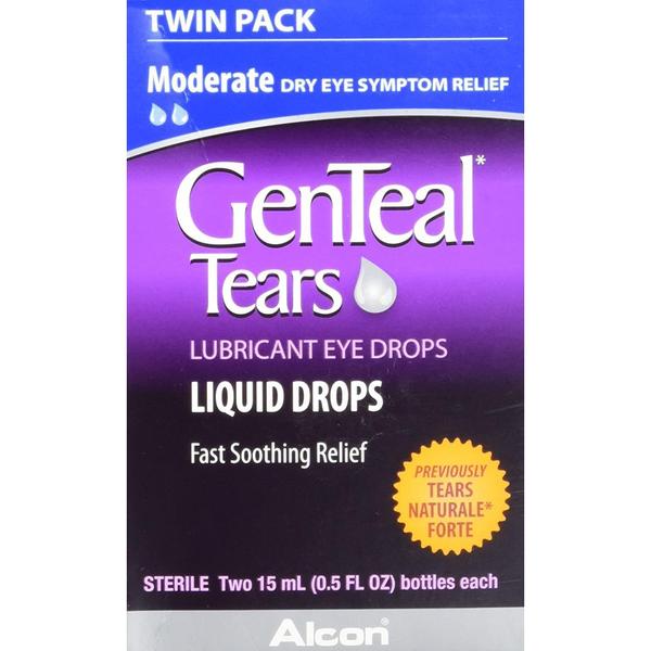 GenTeal Tears Lubricant Eye Drops, Moderate Liquid Drops, Twin Pack ...