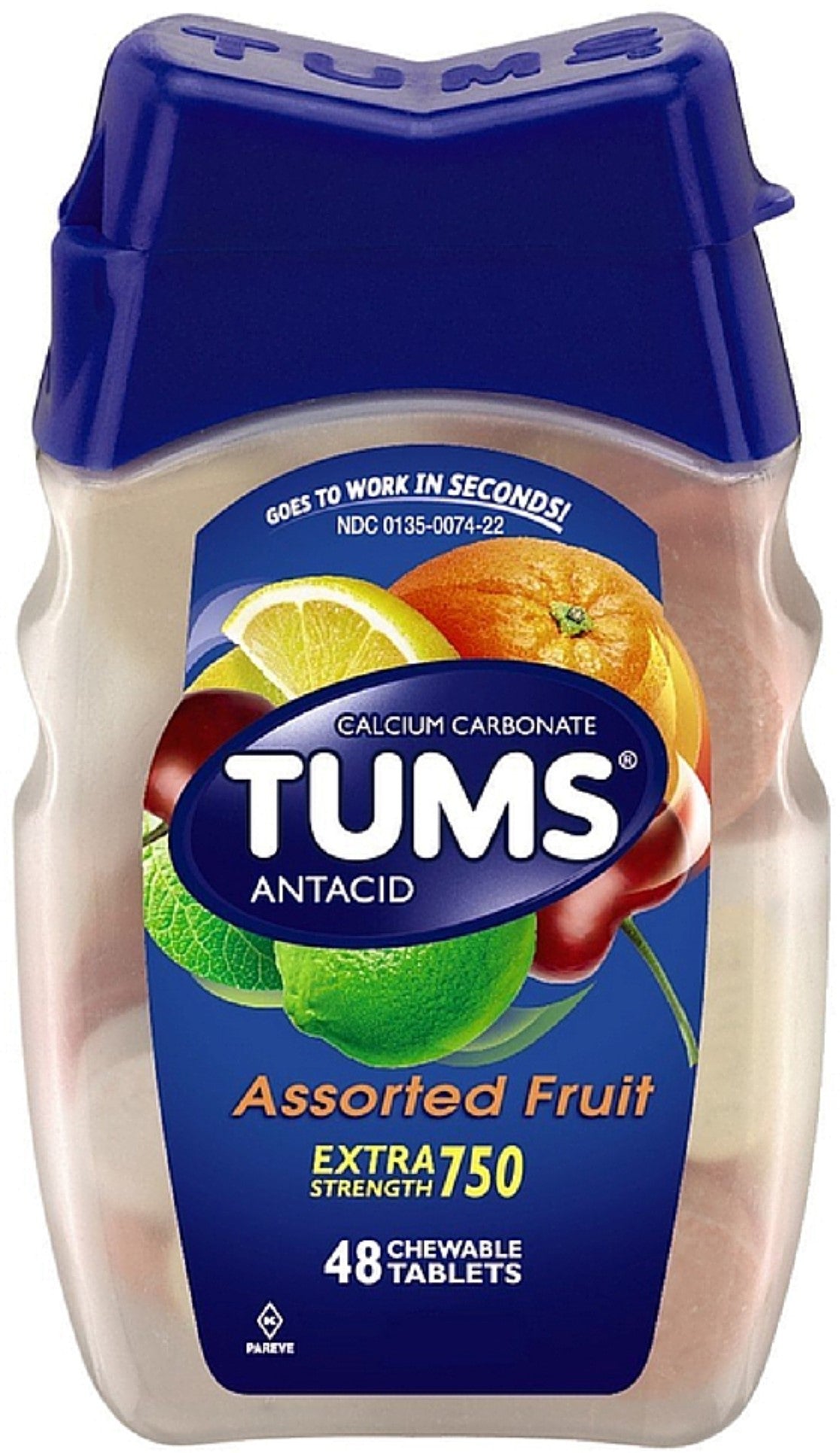Tums Antacid Chewable Tablets for Heartburn Relief, Extra Strength Ass ...
