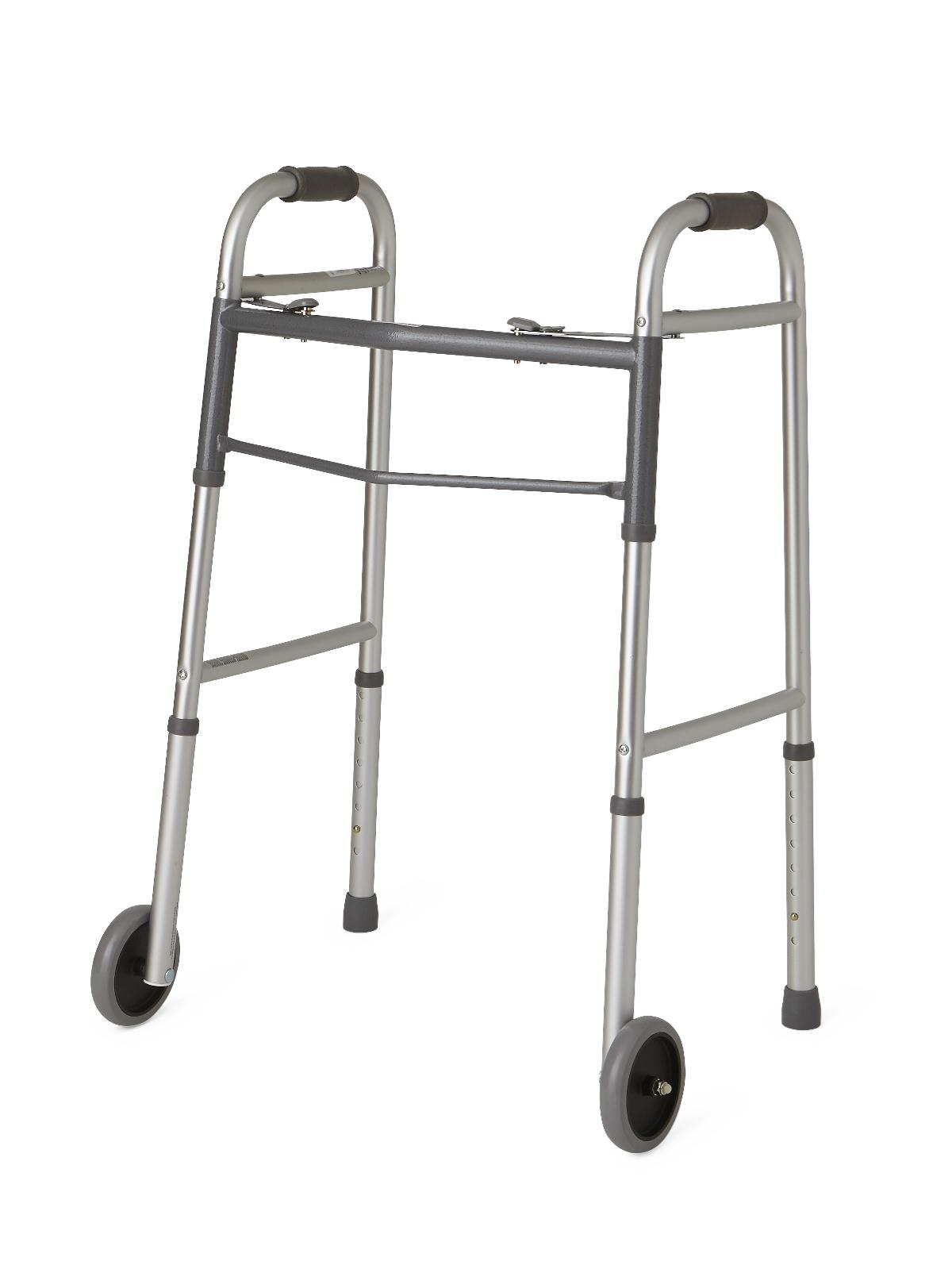 Guardian Two-Button Folding Walkers with 5" Wheels – Locatel Health ...